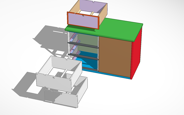 3D design Chest of drawers - Tinkercad