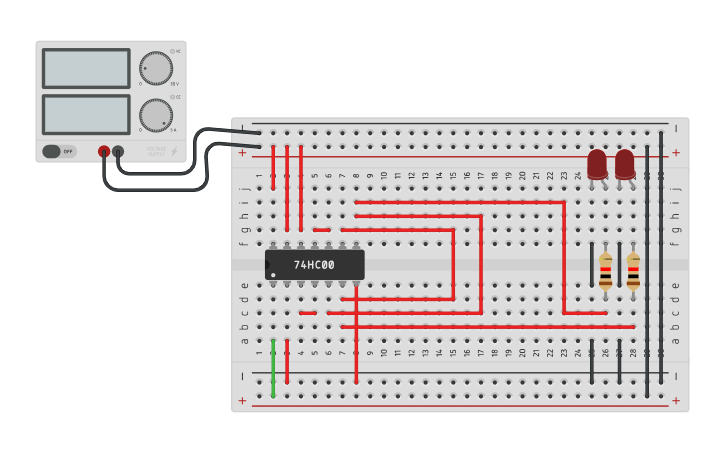 Circuit design rs flip flop - Tinkercad