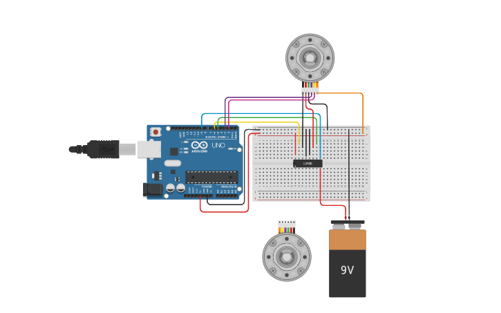 Circuit design Motor encoder - Tinkercad