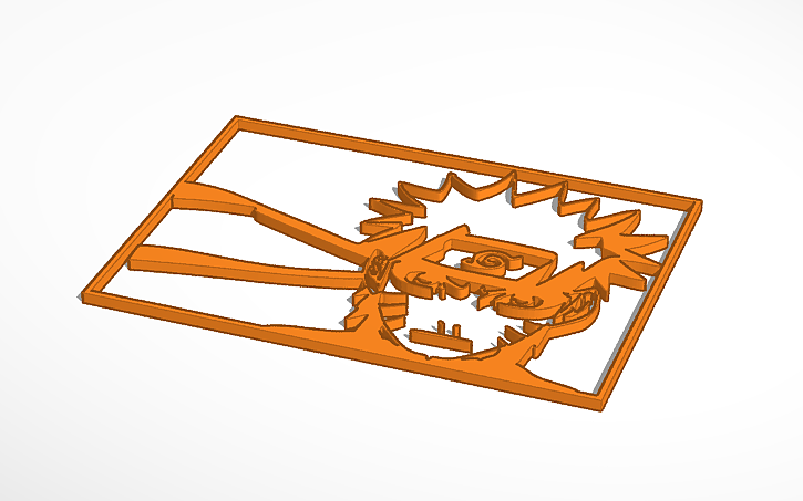 3D design Naruto stencil - Tinkercad