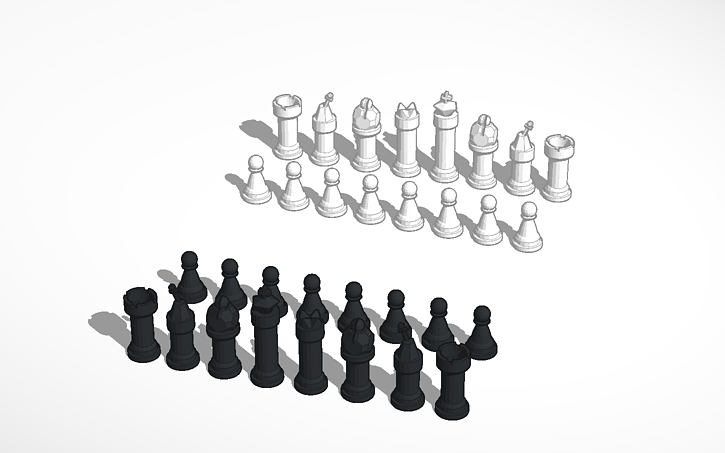 3D design Chess Set - Tinkercad