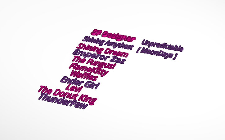 3D design My Friend List | Tinkercad