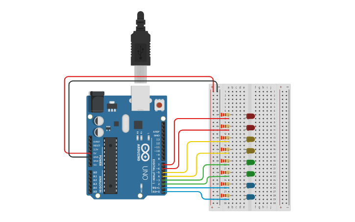 Circuit design Light Show - Tinkercad