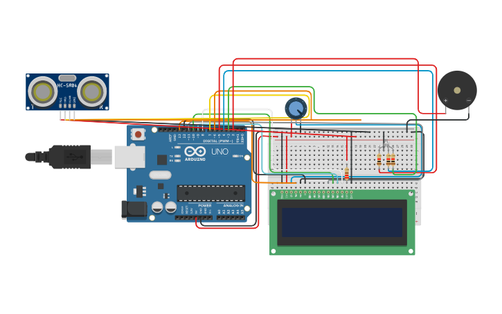 Circuit Design Flood Detection System Tinkercad