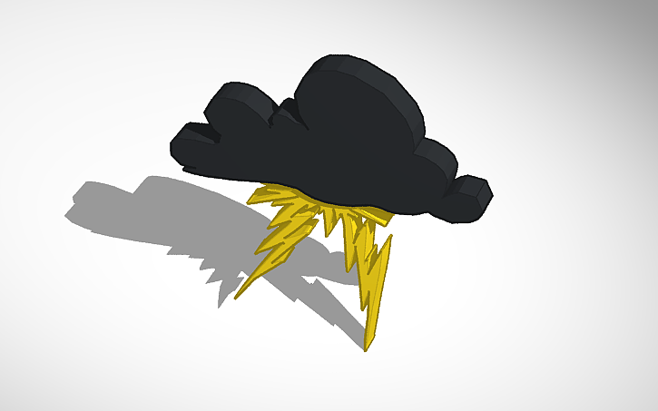3D design storm cloud - Tinkercad