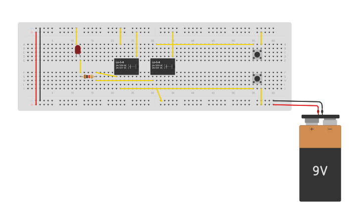 Circuit design Compuerta NAND - Tinkercad
