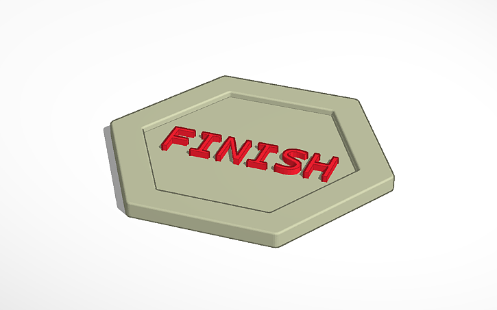 3D design Finish Landing Pad Label | Tinkercad