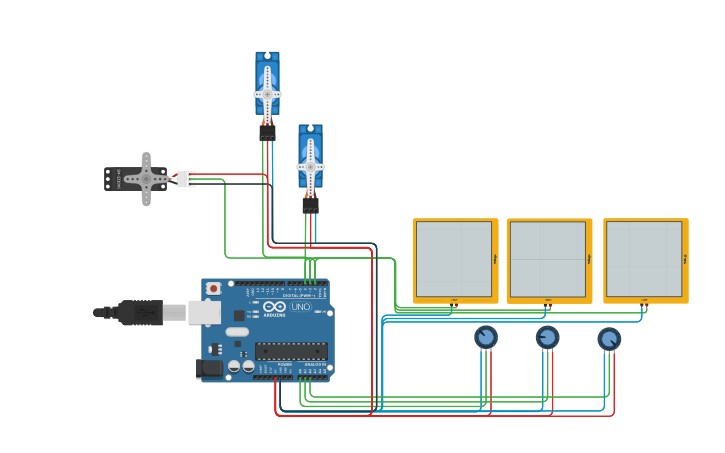 Circuit design Servo Aufgabe 2 | Tinkercad