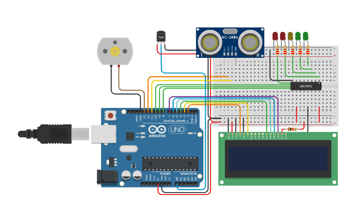 Circuit design Monitor de Nivel de Caixa Dagua - Tinkercad