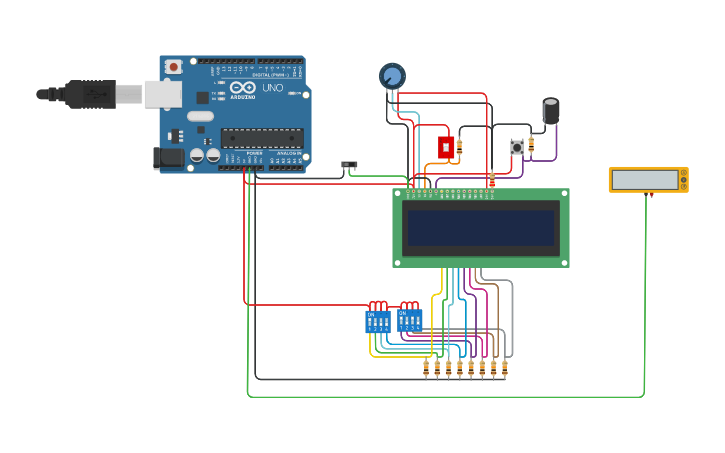 Circuit design LCD - Tinkercad