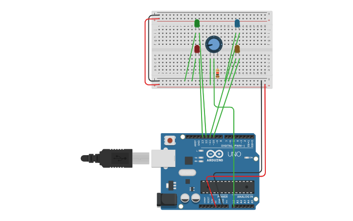 Circuit design LDR - Tinkercad