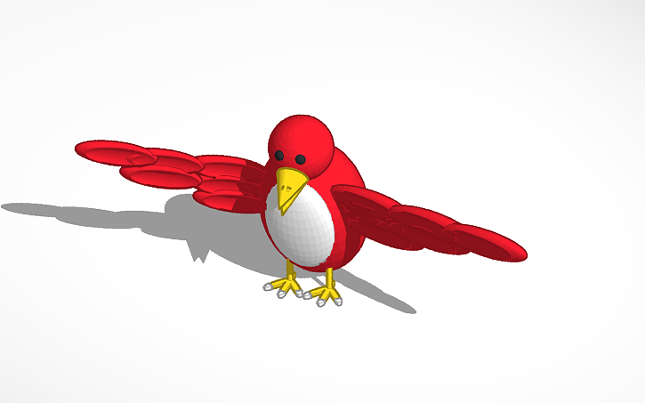 3D design red bird | Tinkercad