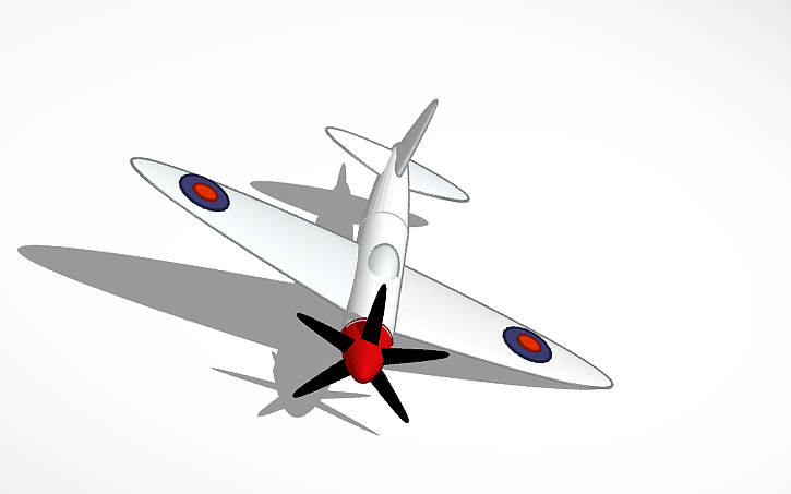 3D design Spitfire F Mk.22 type plane | Tinkercad
