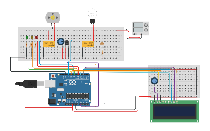 Circuit design Aula 18- Integrar todos os projetos - Tinkercad