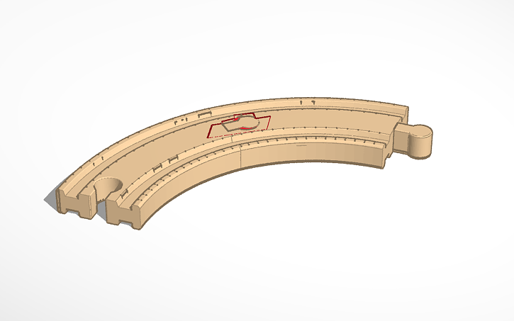 3D design Copy of tightly curved wooden track - Tinkercad