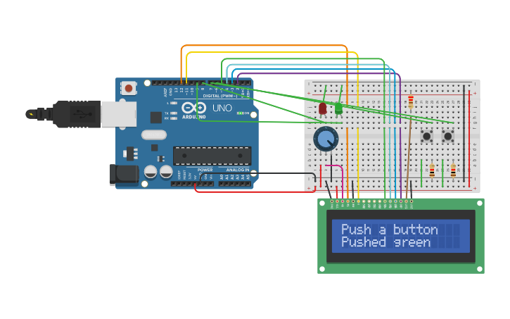 Circuit design 2 Display-Pulsador | Tinkercad