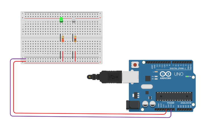 Circuit design encender leds con arduino - Tinkercad