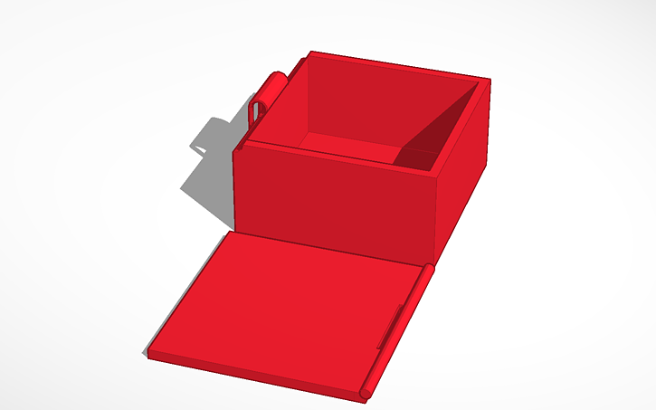 3D design box with hinge and supports - Tinkercad
