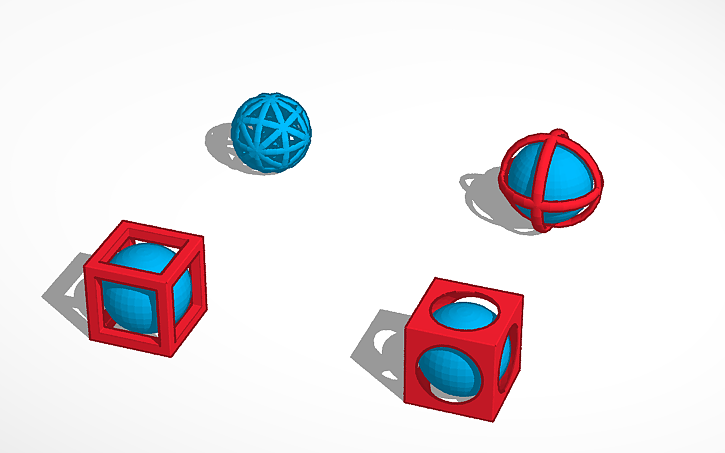 3D design ball and boxes project | Tinkercad