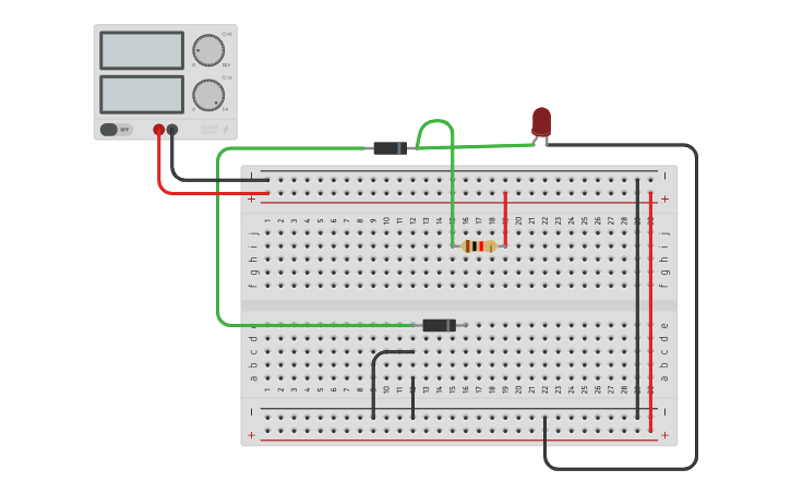Circuit design DRL NOT Gate - Tinkercad