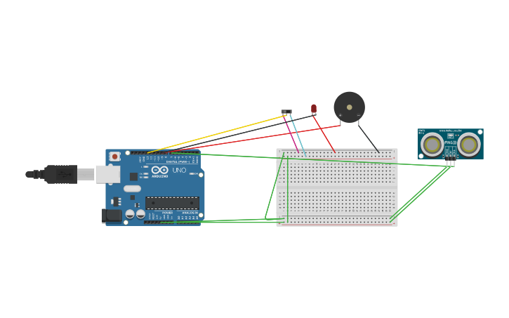 Circuit design ULTRA SONIC SENSOR - Tinkercad