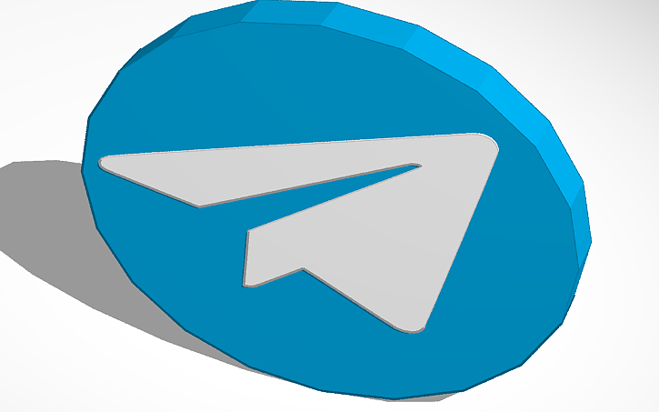3D design LOGO 3D TELEGRAM - Tinkercad