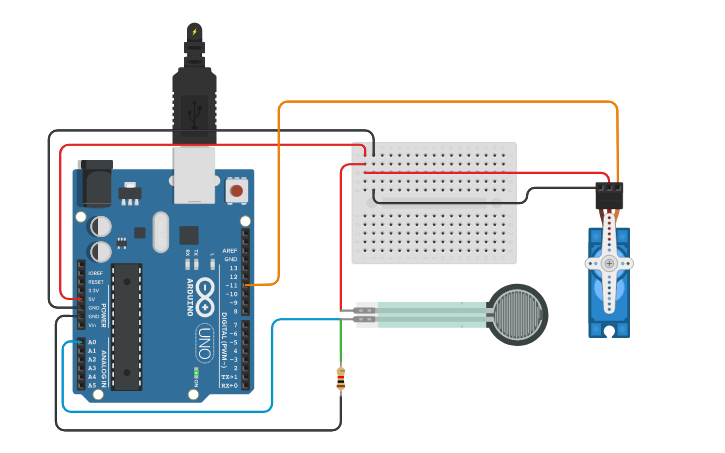Circuit Design Force Sensor Tinkercad