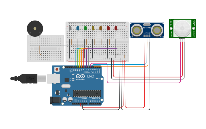 Circuit design Trigger of lights and sound according to the distance ...