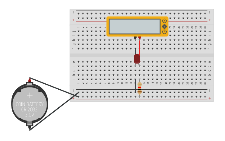 Circuit design A Voltage And Amps Calculator - Tinkercad