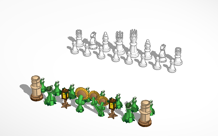 3D design Plants Vs Zombies Chess Set - Tinkercad