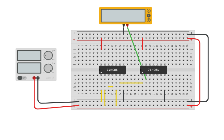 Circuit design THREE BIT ODD PARITY GENERATOR - Tinkercad