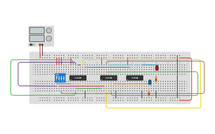 Circuit design FULL ADDER USING UNIVERSAL GATES - Tinkercad