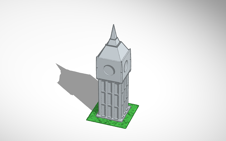 3D design Big Ben Simple Model - Tinkercad