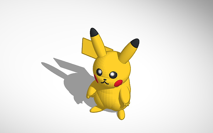 3D design Pikachu - Tinkercad