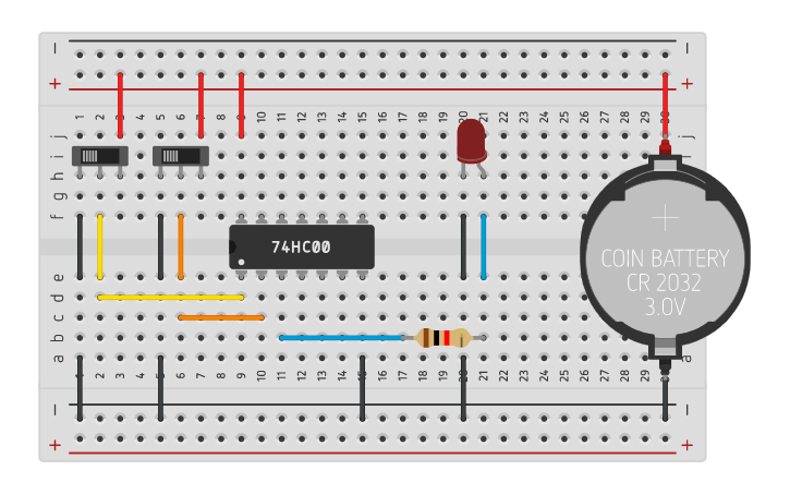 Circuit design 74HC NAND Gate | Tinkercad
