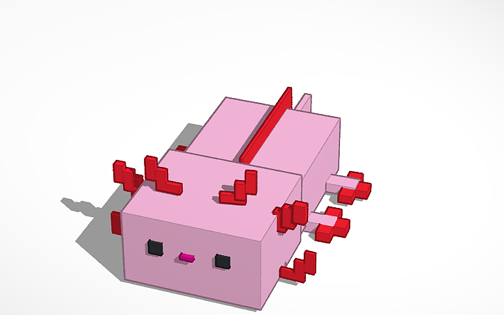 3D design Minecraft axolotl - Tinkercad