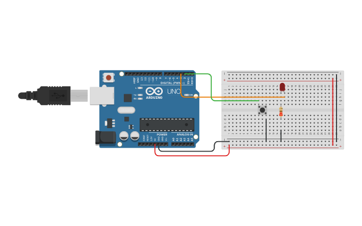 Circuit design PULL-DOWN and PULL-UP resistors | Tinkercad