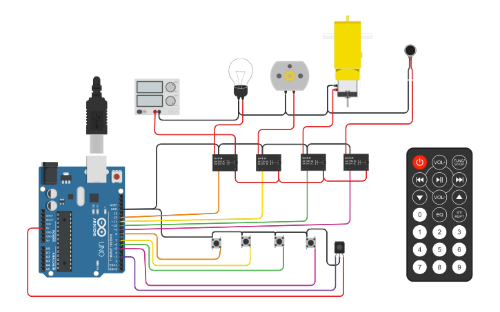 Circuit design MANUAL HOME AUTOMATION USING ARDUINO - Tinkercad