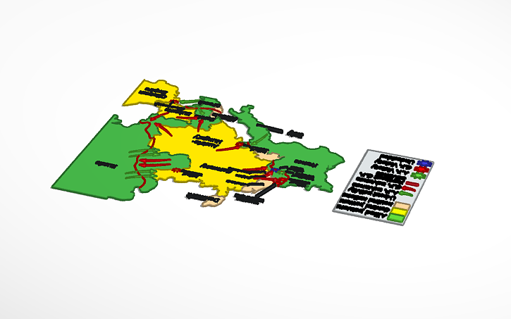 3D design WWI map, Why did I make this? for a history project! | Tinkercad