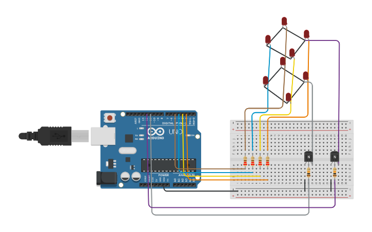 Circuit design Cubo Leds 2x2x2 - Tinkercad