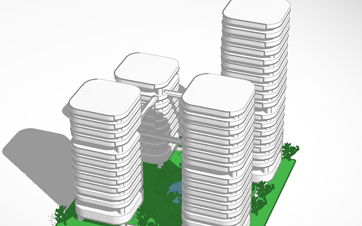 3D design Apartment Complex - Tinkercad