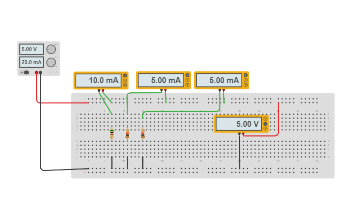 Circuit design Circuito eléctrico paralelo | Tinkercad