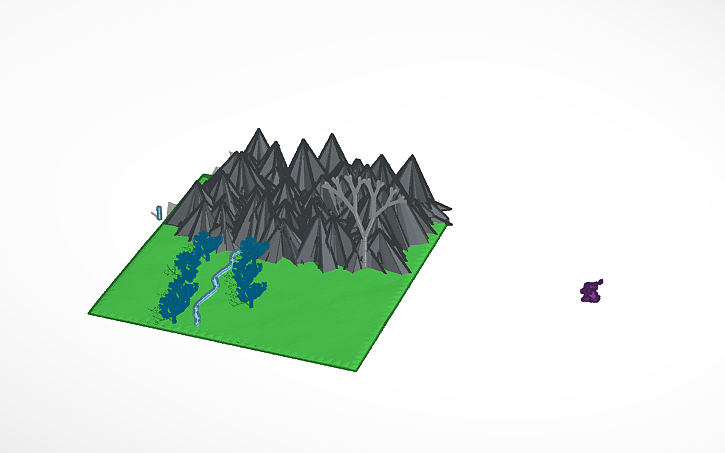 3D design rocky mountains - Tinkercad