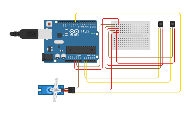 Circuit design Motion tracking robot with IR sensors CIRCUIT - Tinkercad Circuit design Motion tracking robot with IR sensors CIRCUIT - Tinkercad