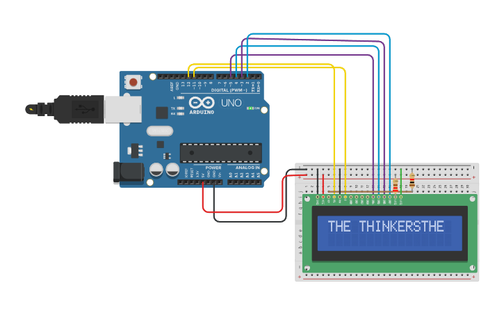 Circuit design Pantalla lcd - Tinkercad