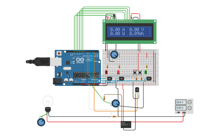 Circuit design Wh meter | Tinkercad
