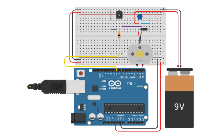 Circuit design EXPERIMENT 3.C. SERIAL DC MOTOR CONTROL | Tinkercad