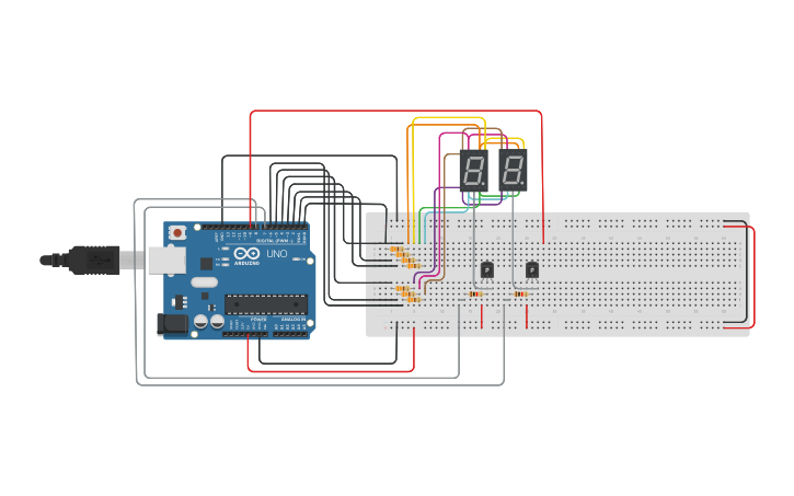 Circuit design Display 7 Segmentos Multiplexado - Tinkercad