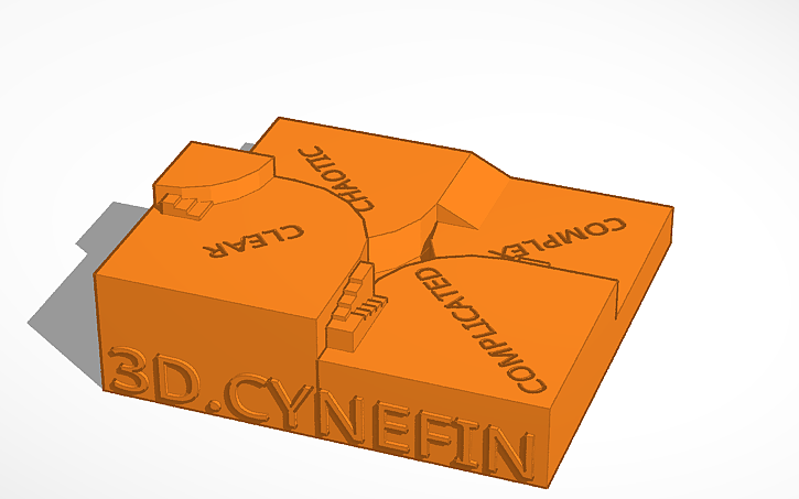3D design Cynefin 3D labeled | Tinkercad