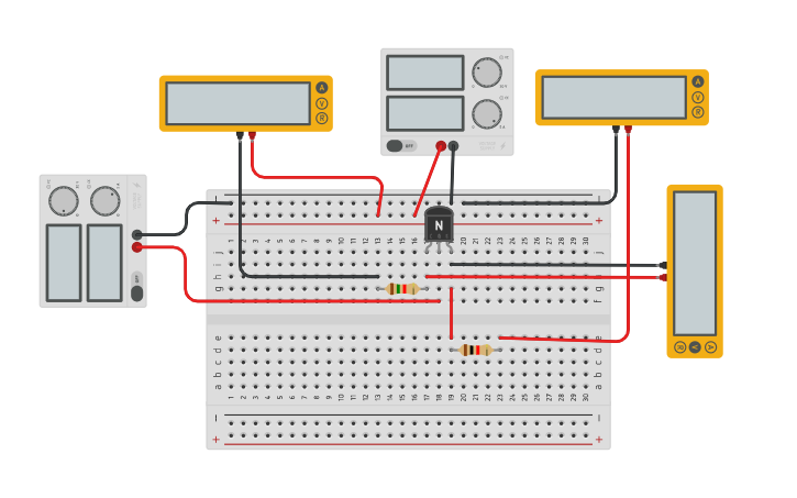 Circuit design Output Characteristic Transistor - Tinkercad